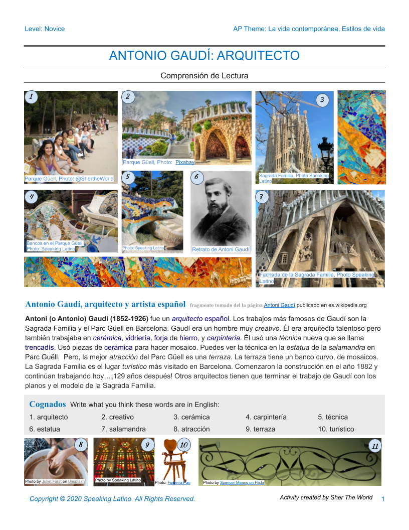 Scaffolded Cultural Activity Bundle