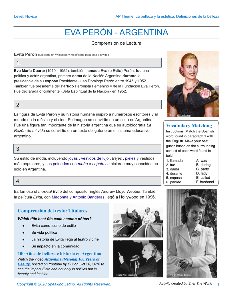 Scaffolded Cultural Activity Bundle