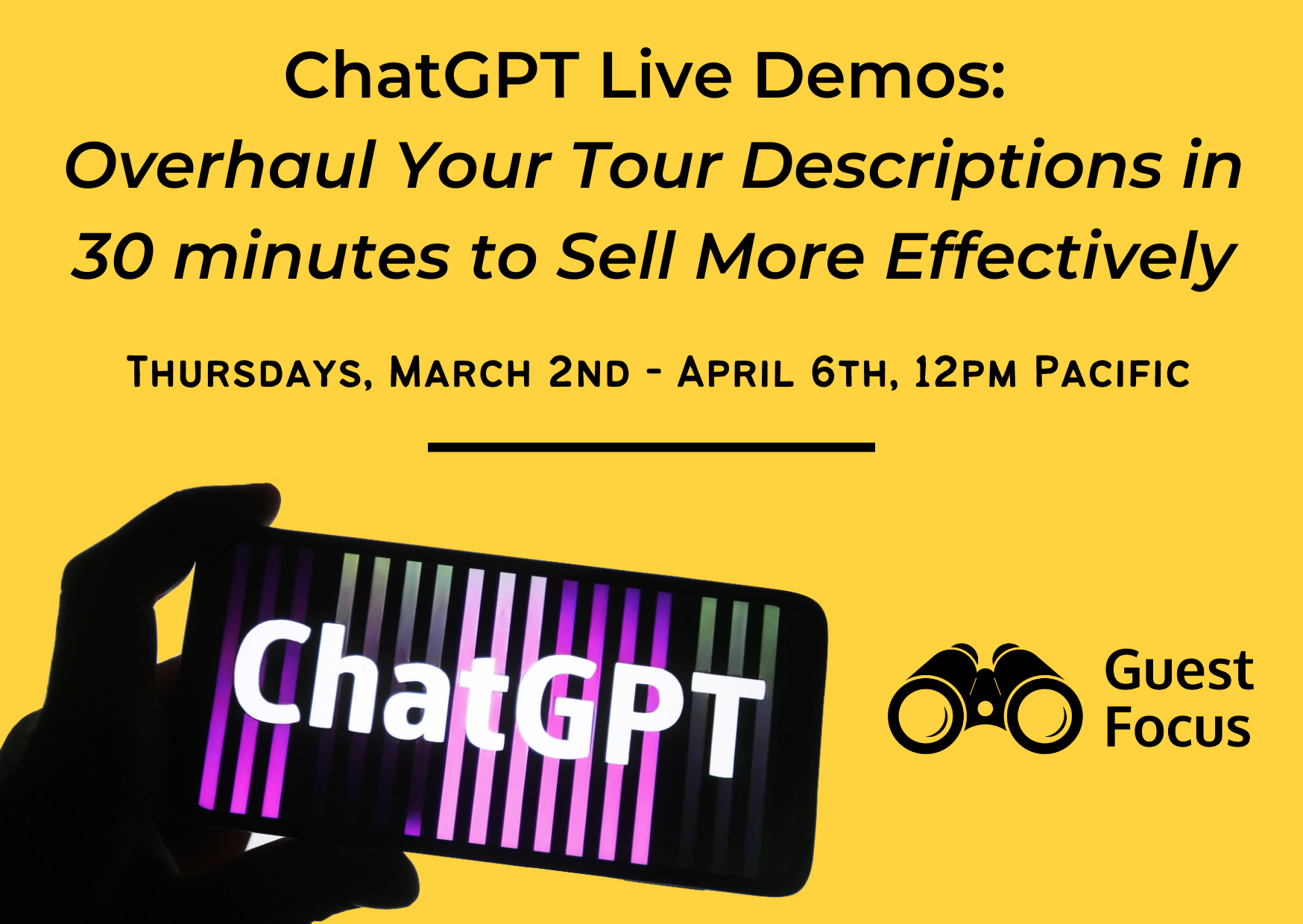 ChatGPT Live Demo: Overhaul Your Tour Descriptions in 30 minutes to ...