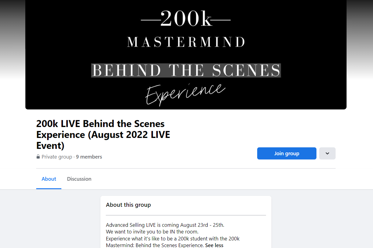 Click below and join us for some LIVE behind-the-scenes during our 200k Mastermind 3-Day event.