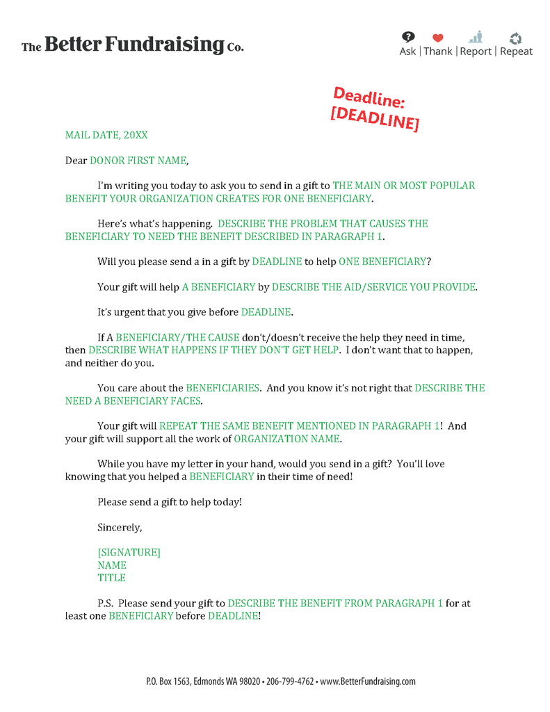 Appeal, E-appeal and Thank You / Receipt Templates | Better Fundraising Co.