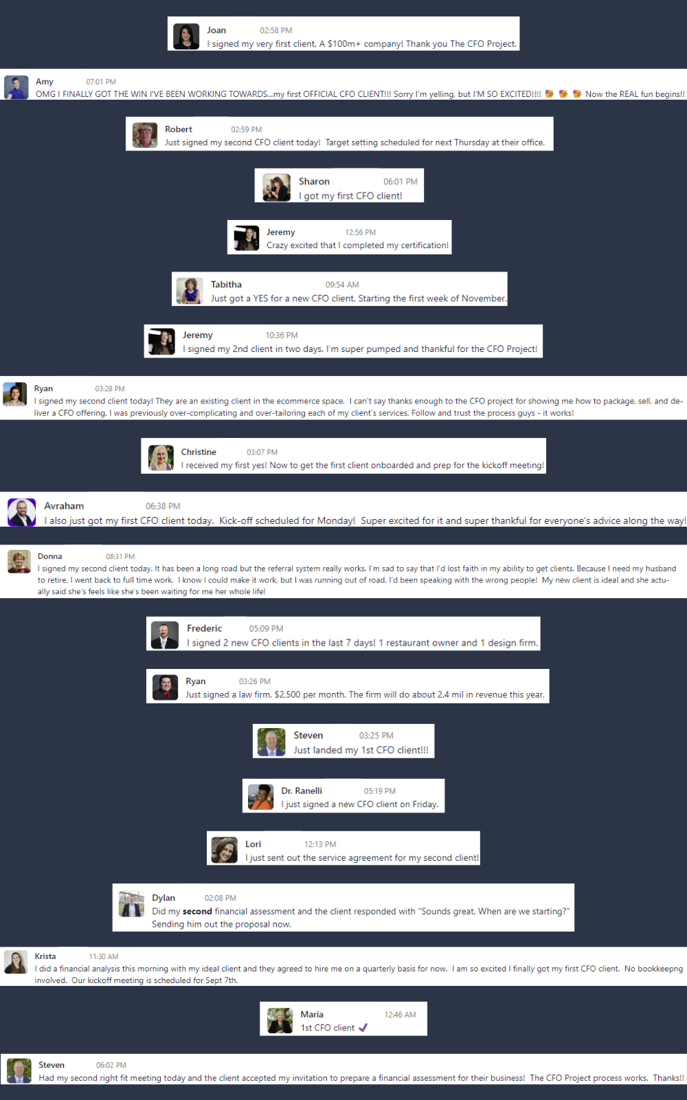 The CFO Project Membership