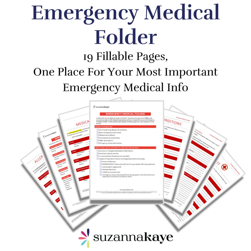 Get your Emergency Medical Folder Worksheets Now!