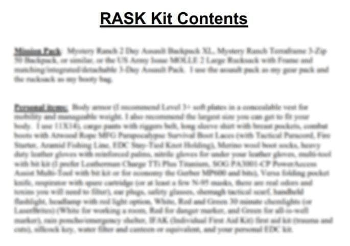 RASK Kit Guide