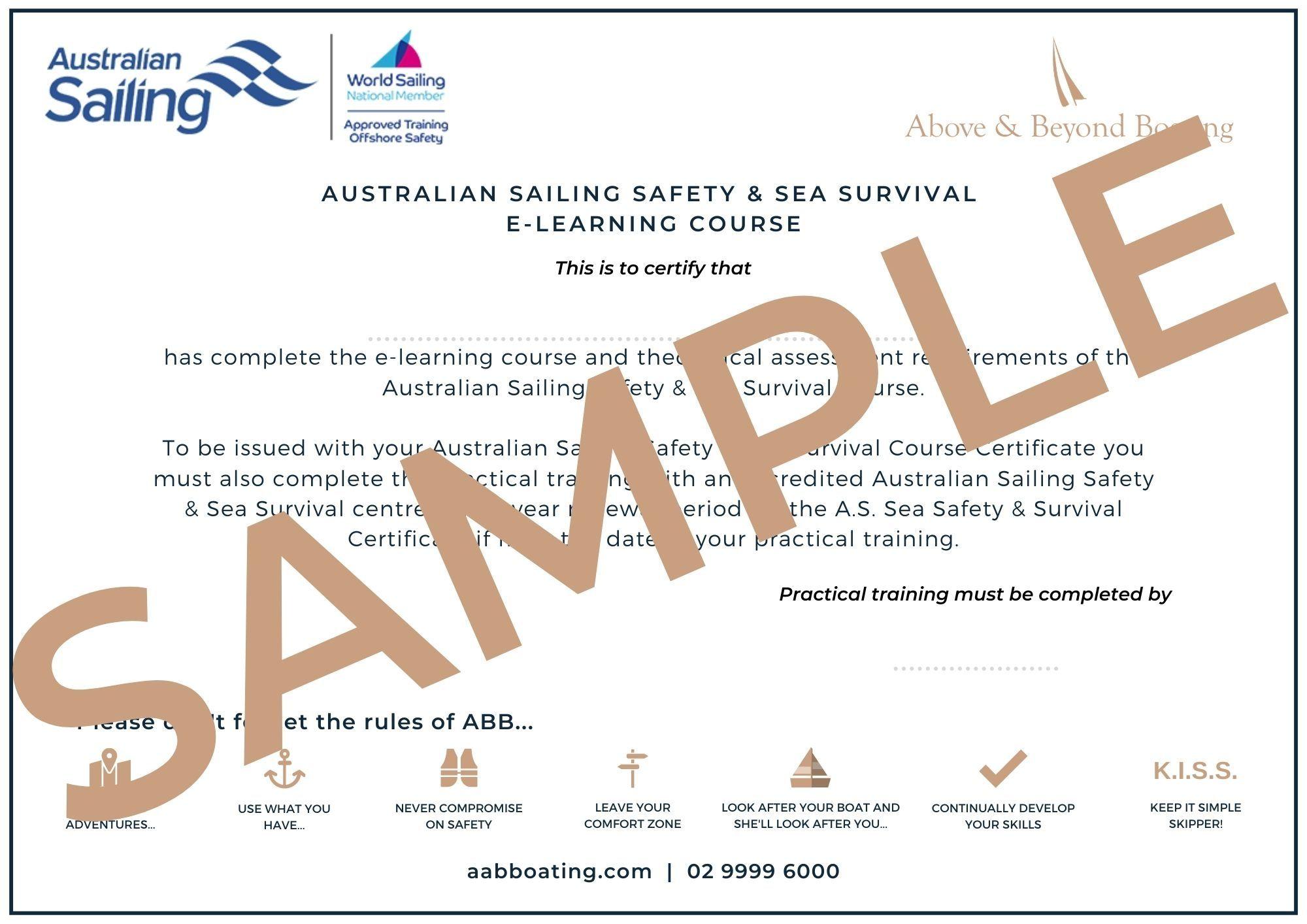 Sea Safety & Survival Course Online | Above & Beyond Boating