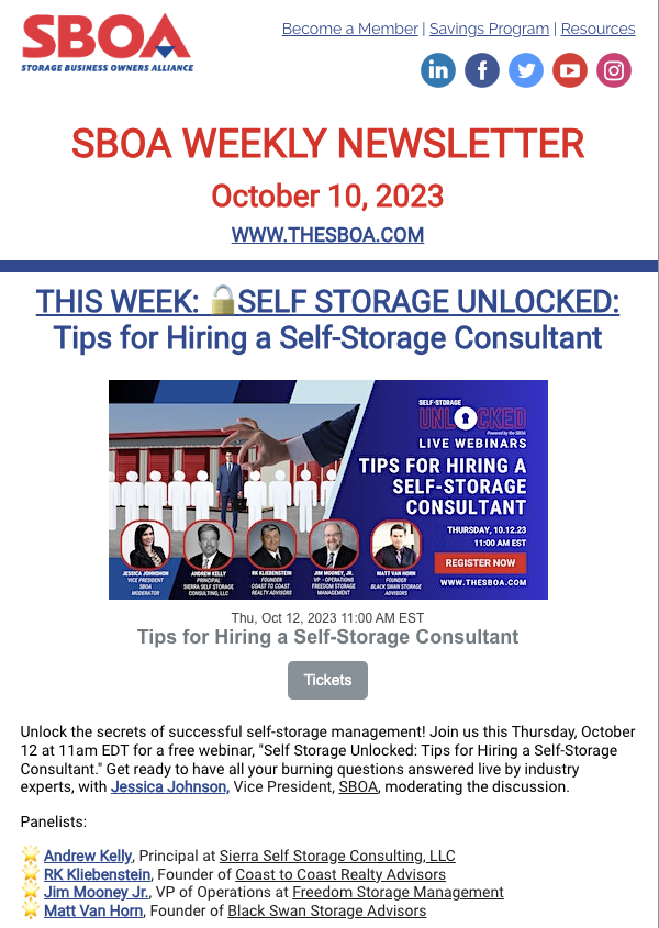 SBOA Weekly eNewsletter