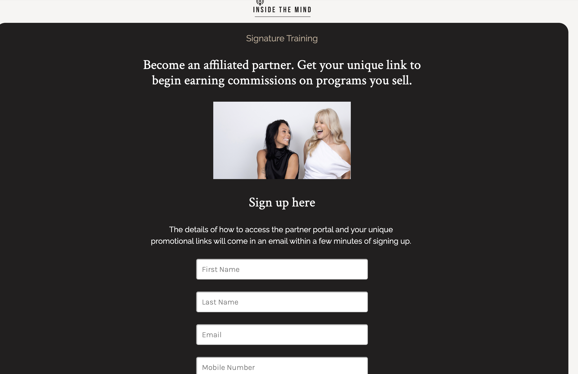 Inside The Mind | Become a partner